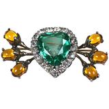 Antique Portuguese Sacred Heart Brooch For Sale at 1stDibs