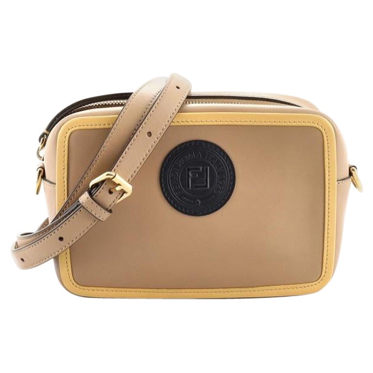 Fendi FF Logo Stamp Camera Bag Leather Mini at 1stDibs