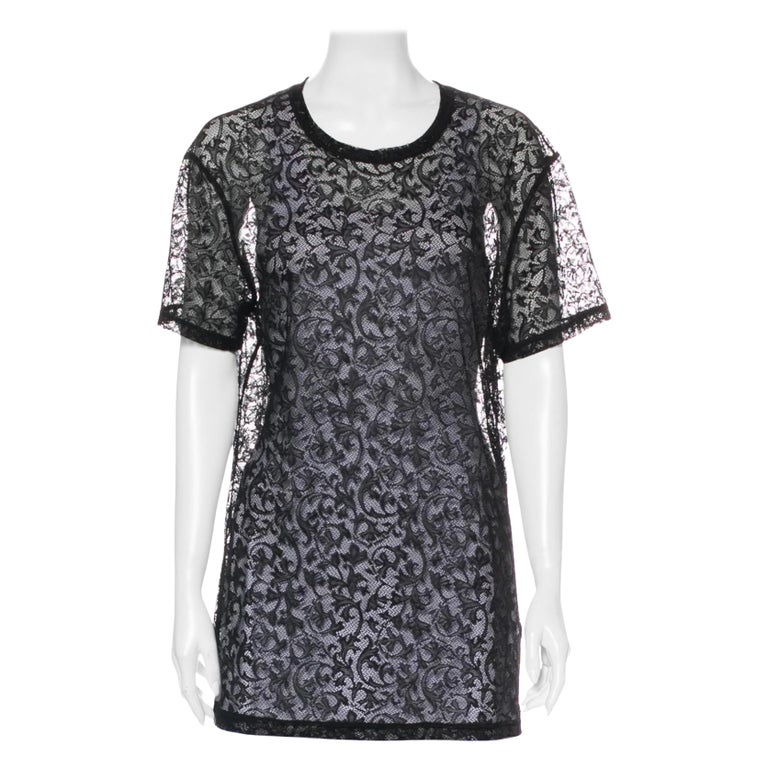 Versace Lace Pattern Scoop Neck Tunic (Small) For Sale at 1stDibs