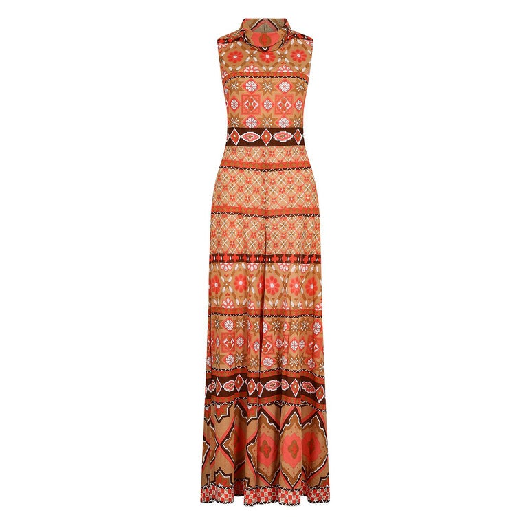 1970s Berkertex Geometric Print Jumpsuit at 1stDibs