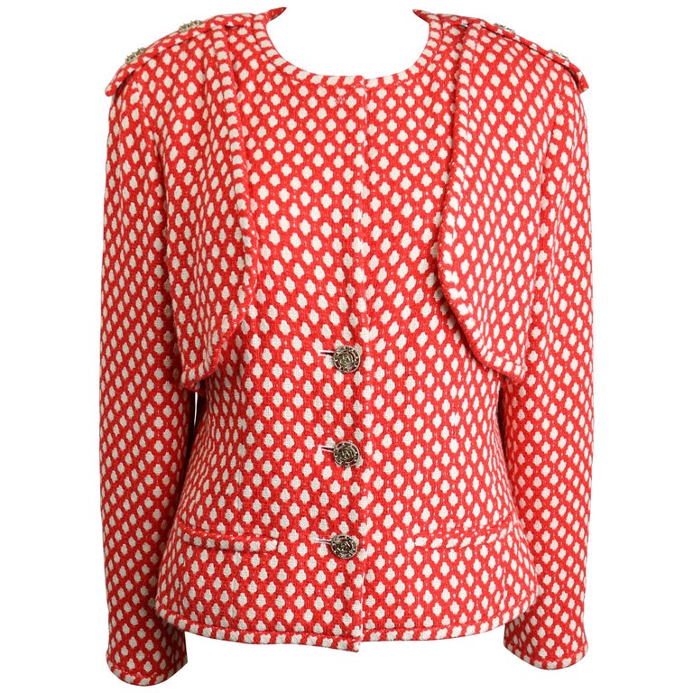2008 Chanel Classic Red/White Polka Dot Tweed Jacket. at 1stDibs ...