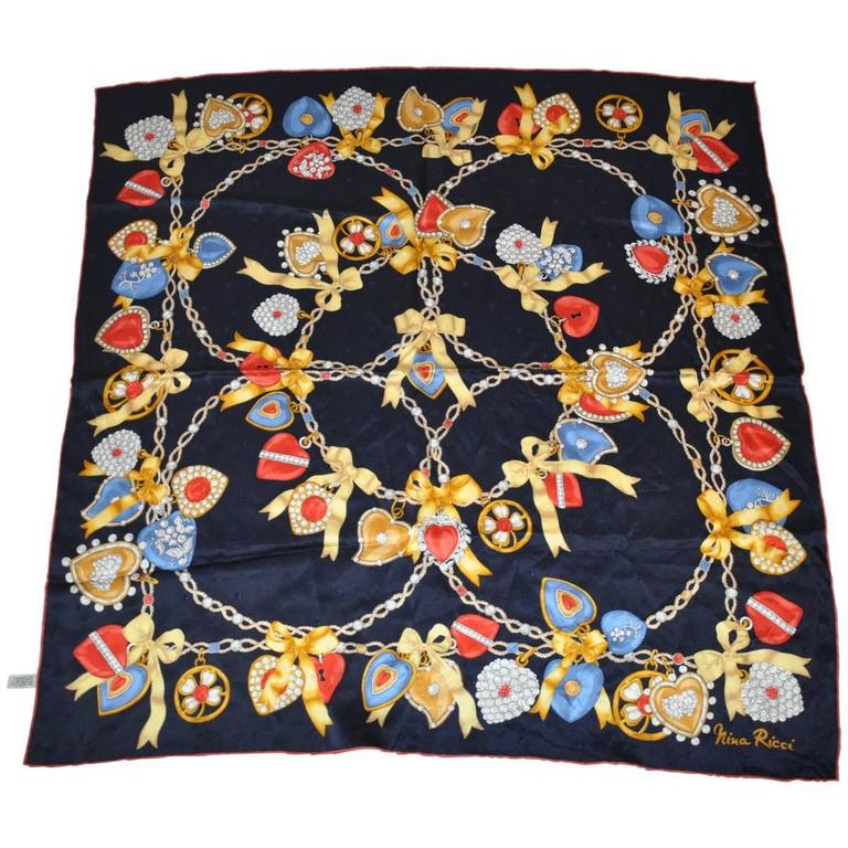 Nina Ricci Signature Silk Crepe Di Chine Scarf at 1stDibs | nina ricci ...