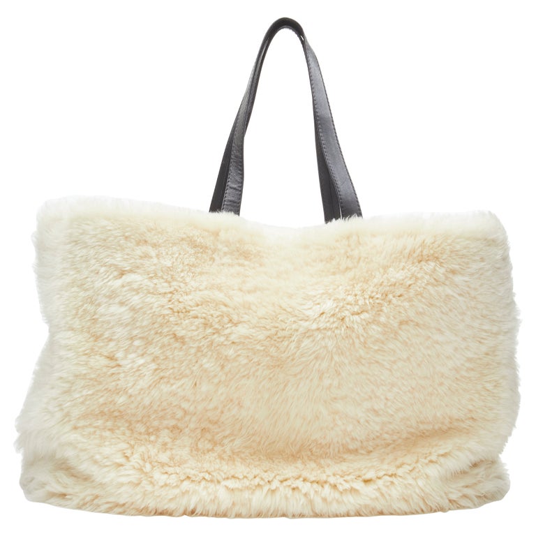 new PETER DO 2019 peach beige soft shearling fur oversized leather bag ...