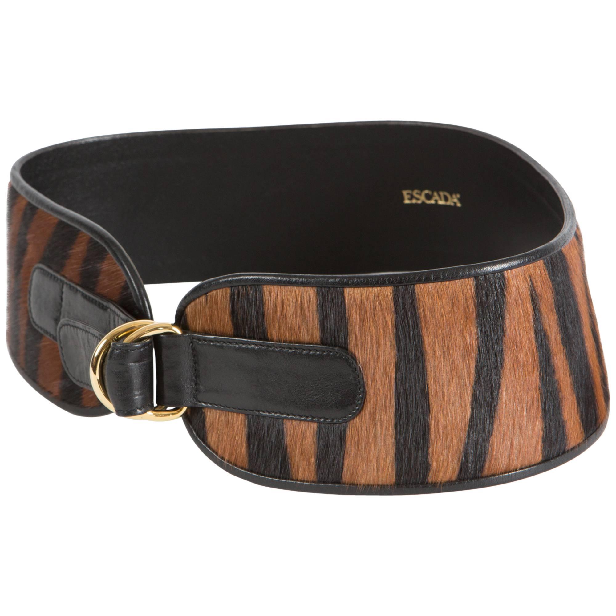 1980s Escada Zebra Print Corset Belt at 1stDibs
