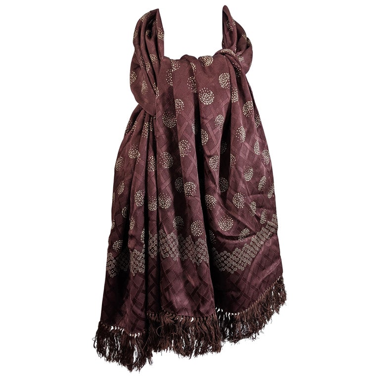 English Art Deco Silk Print Muffler For Sale at 1stDibs