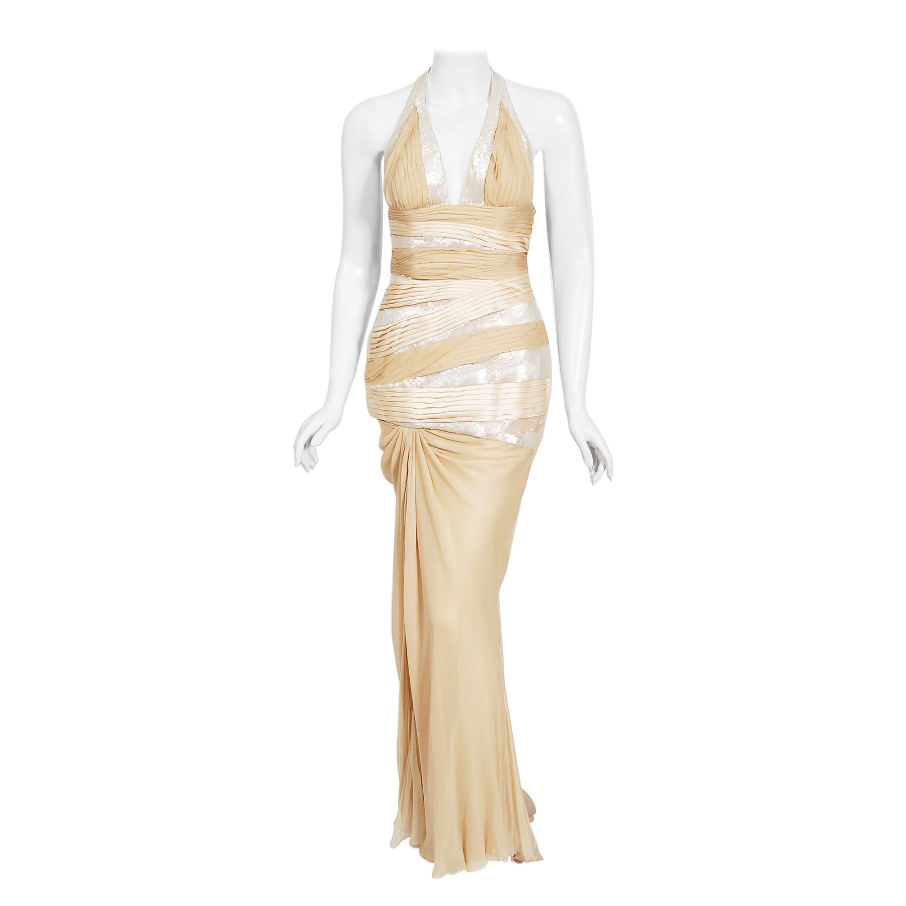 Versace Embellished silk-crepe mini dress at 1stDibs