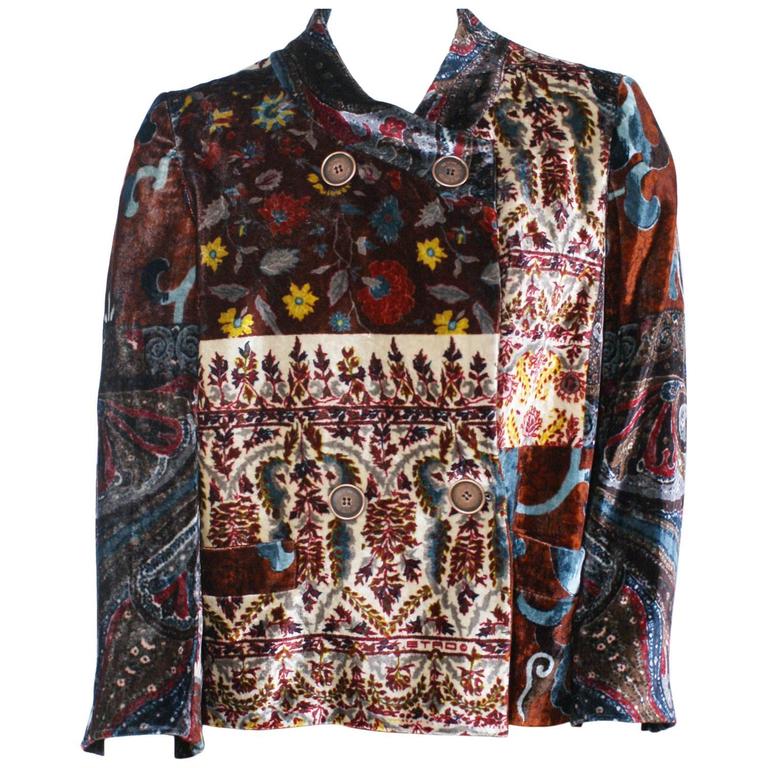 Etro Velvet Print Jacket For Sale at 1stDibs