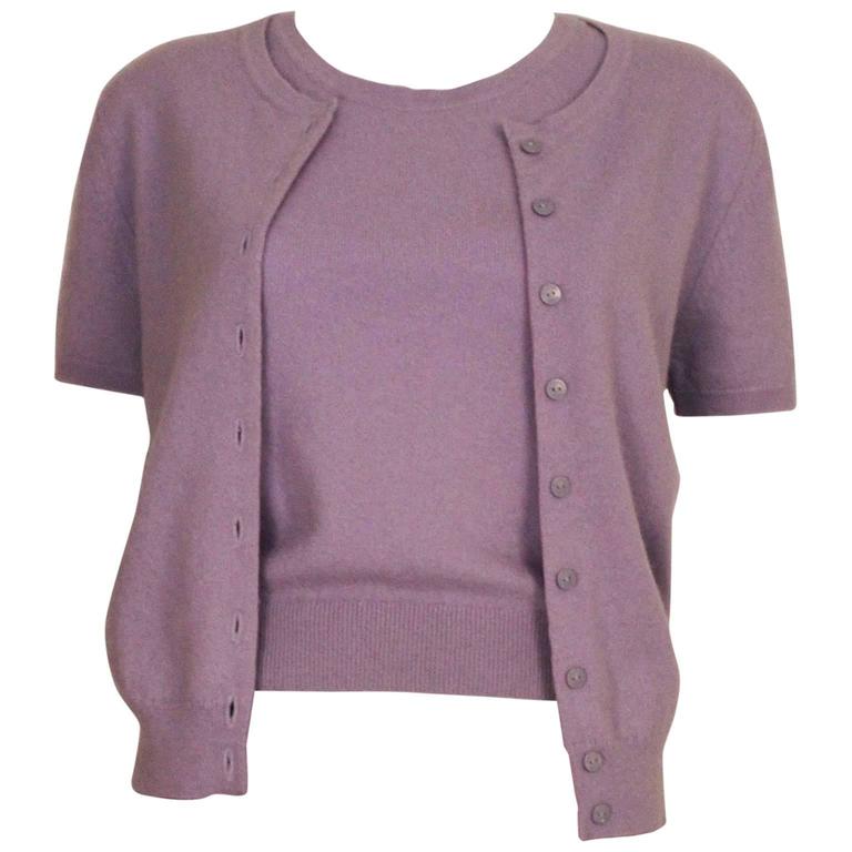 Chanel Lavender Cashmere Twinset at 1stDibs | cashmere twin set ...