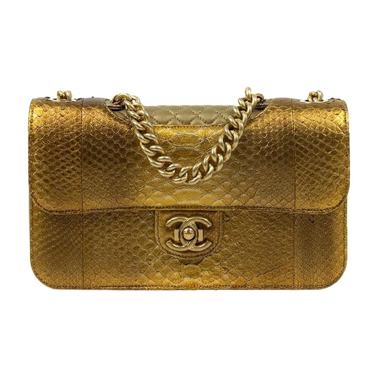 CHANEL, Timeless Shoulder bag in Gold Exotic leathers at 1stDibs