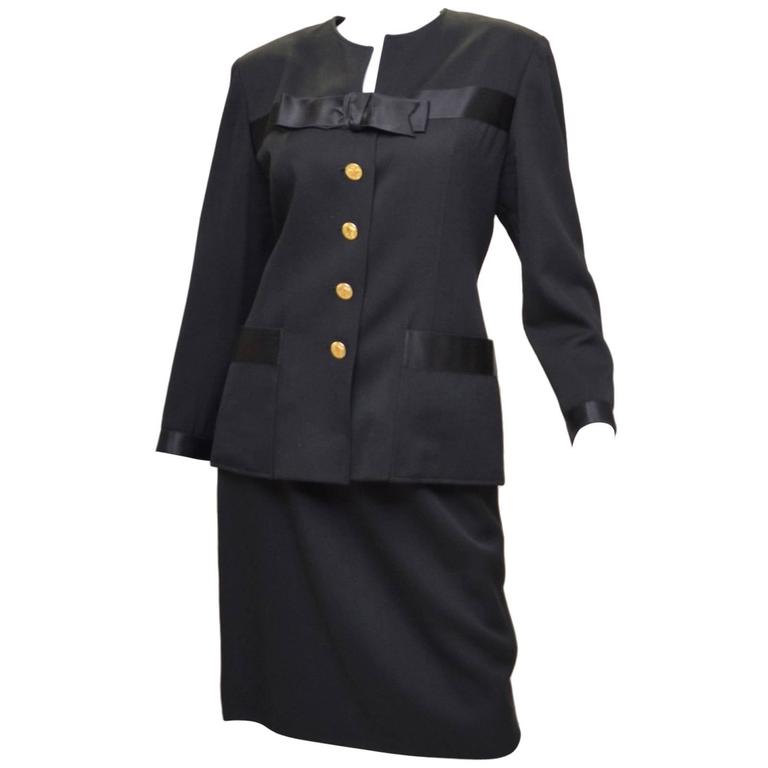 Chanel Boutique Black Tuxedo Suit For Sale at 1stDibs
