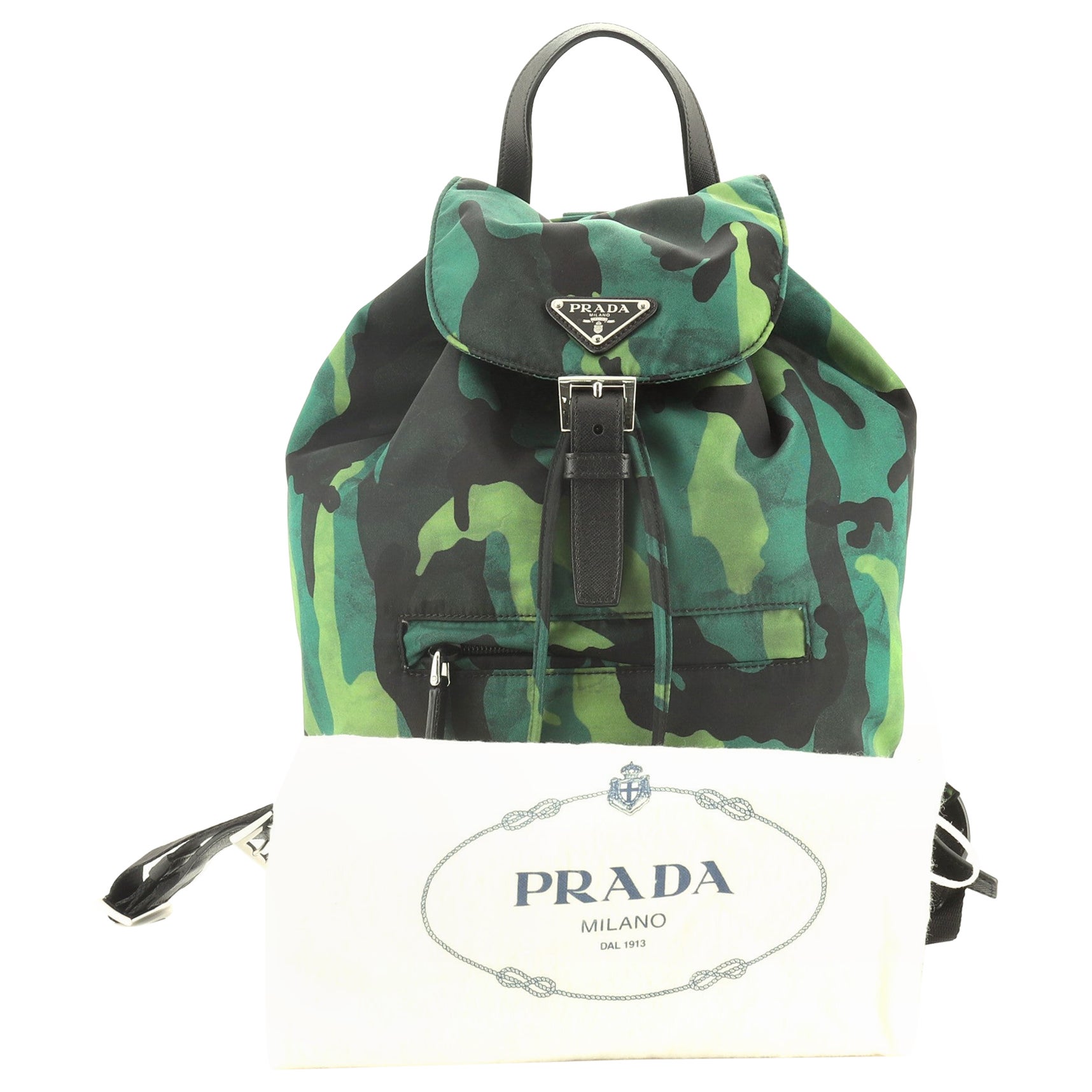 Prada Camouflage Backpack Tessuto Medium Green at 1stDibs