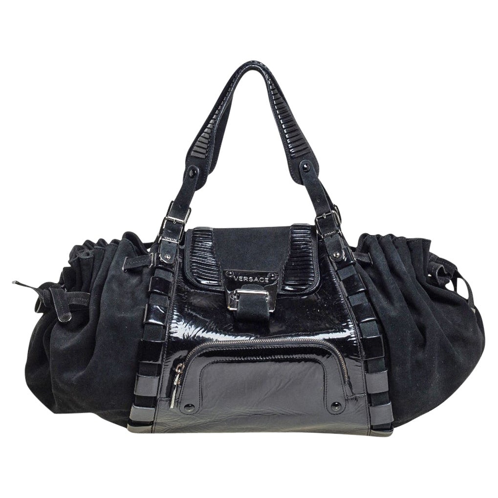 New GIANNI VERSACE COUTURE black quilted leather shoulder bag at ...