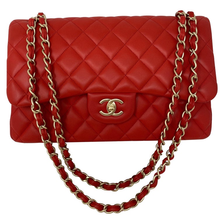 Chanel Rote Jumbo-Tasche bei 1stDibs