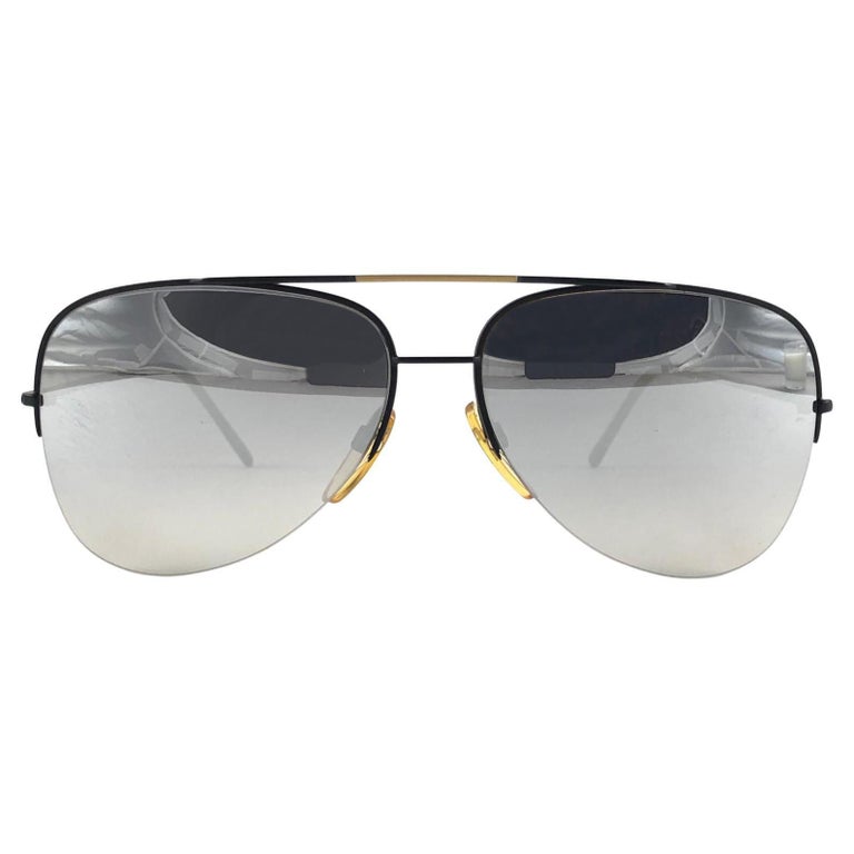 New Vintage Safilo Ufo 2000 Half Frame Aviator 80's Sunglasses Made in ...