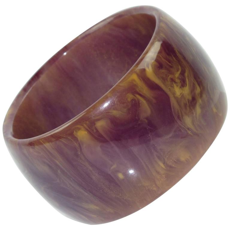 Bakelite Bracelet Bangle purple stardust marble at 1stDibs