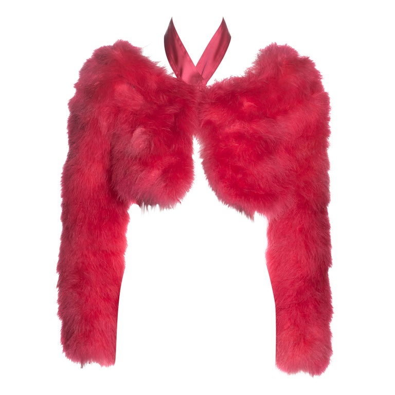 Gucci by Tom Ford pink marabou feather bolero jacket, ss 2004 at 1stDibs