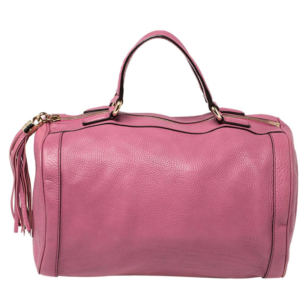 New Gucci Signature Candy Pink Top Handle Tote Bag at 1stDibs | gucci ...
