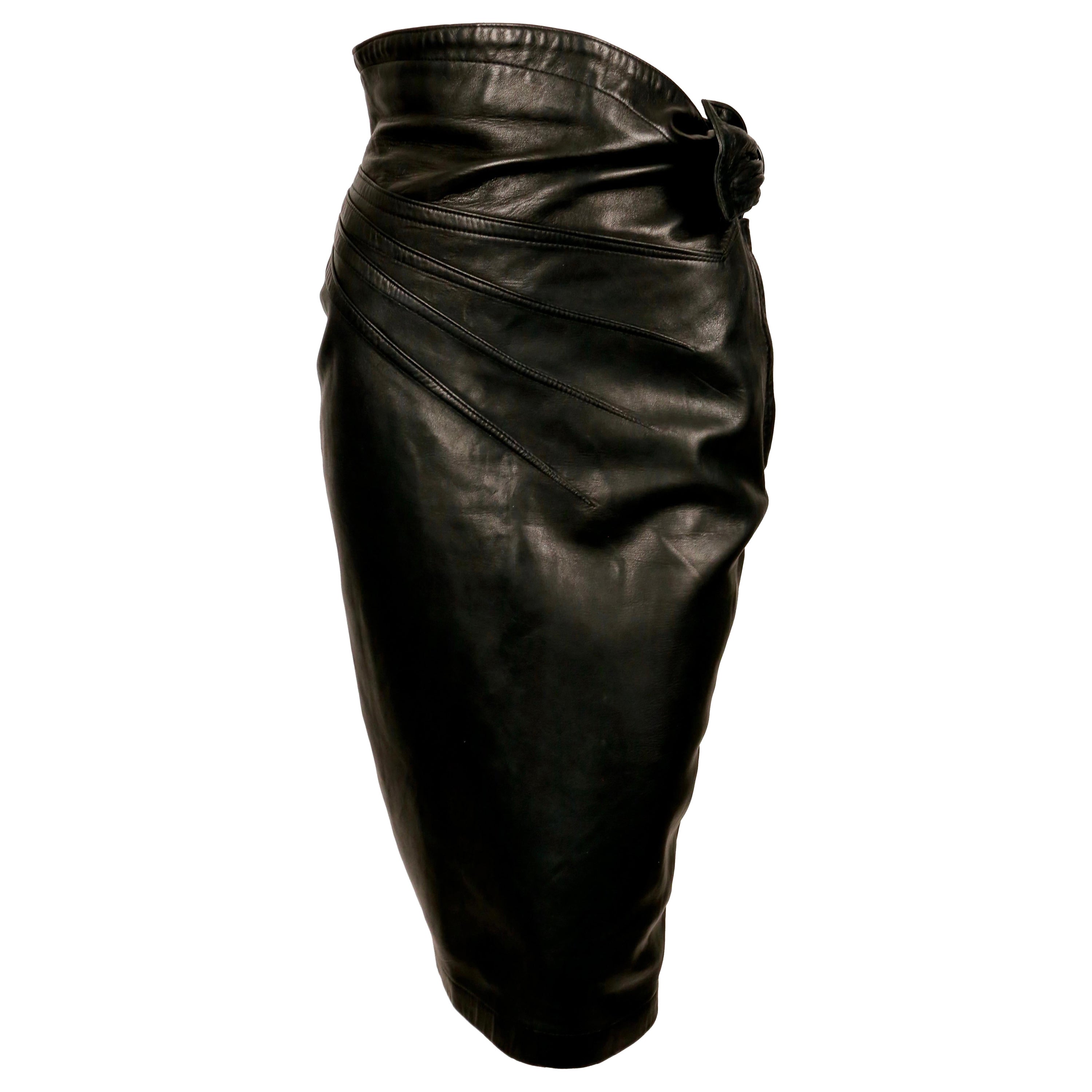 Alaia Black Leather Mermaid Skirt at 1stDibs