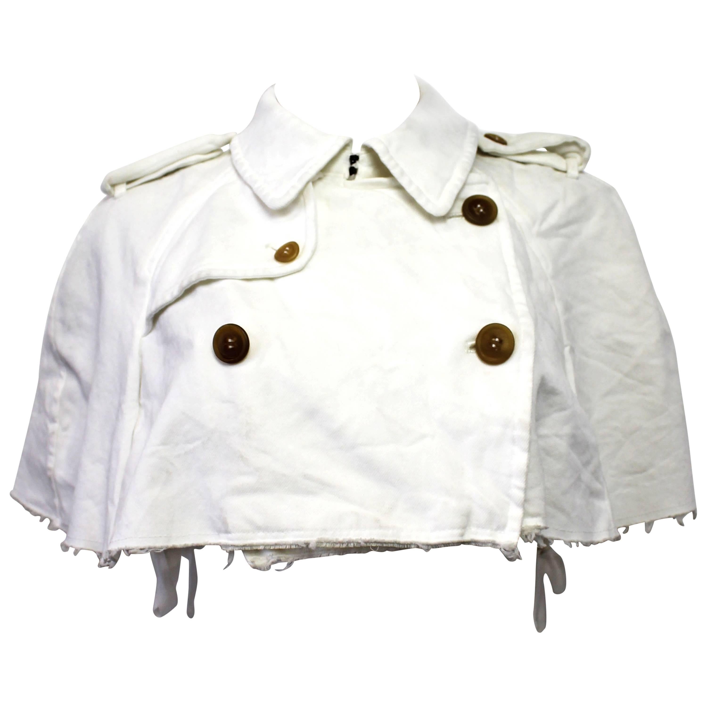 Comme des Garcons Cropped Trench Capelet c. 2003 at 1stDibs