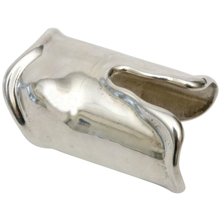 Sterling Silver Wide Exaggerated Bone Cuff /SATURDAY SALE at 1stDibs