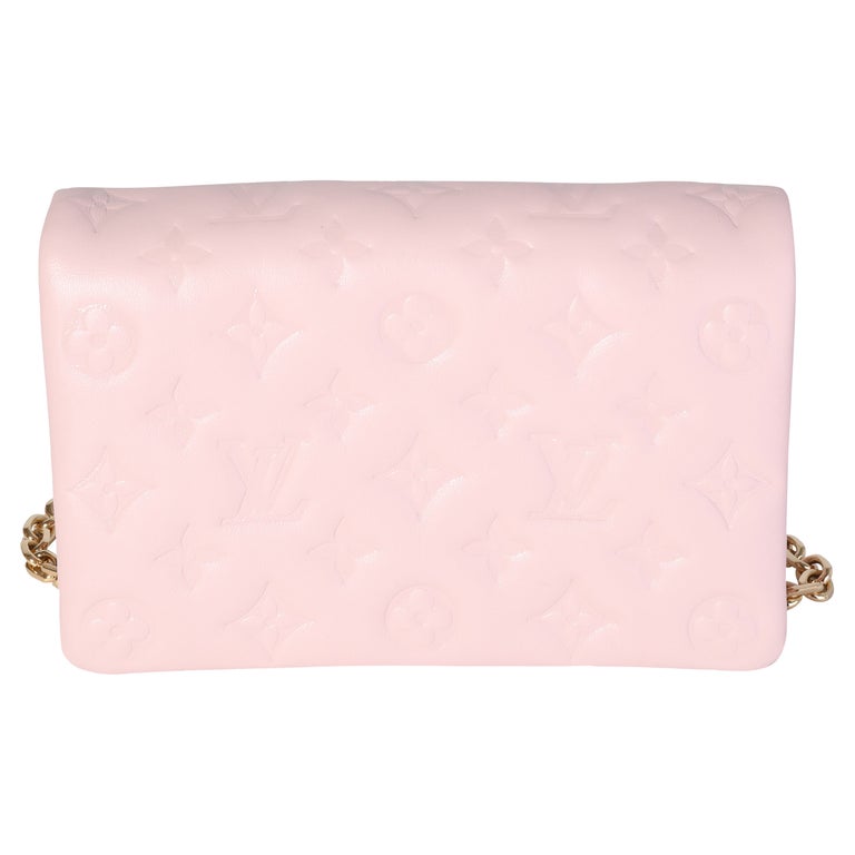 Louis Vuitton Pink Monogram-Embossed Puffy Lambskin Leather Pochette ...