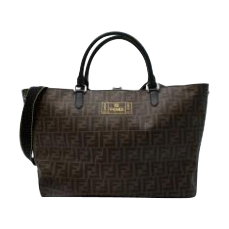 Dark Brown FF Canvas Tote Bag For Sale at 1stDibs