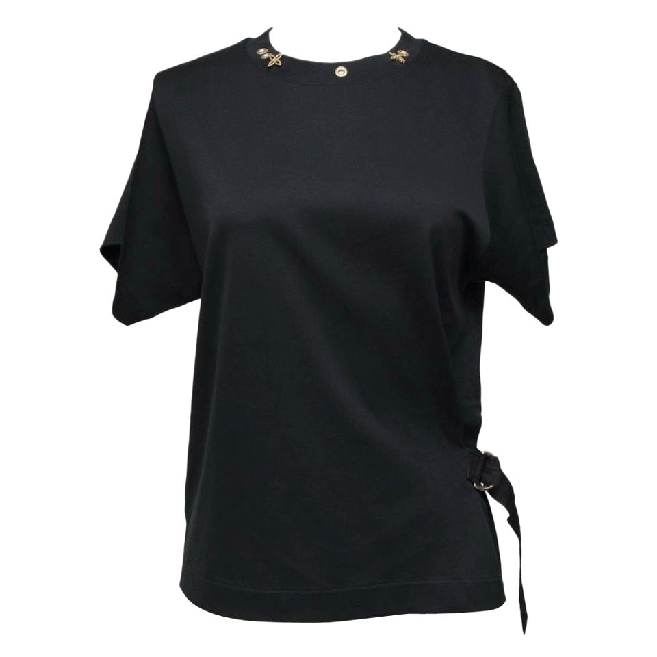Louis Vuitton Black All-Over Logo Print Cotton Short Sleeve T-Shirt M ...