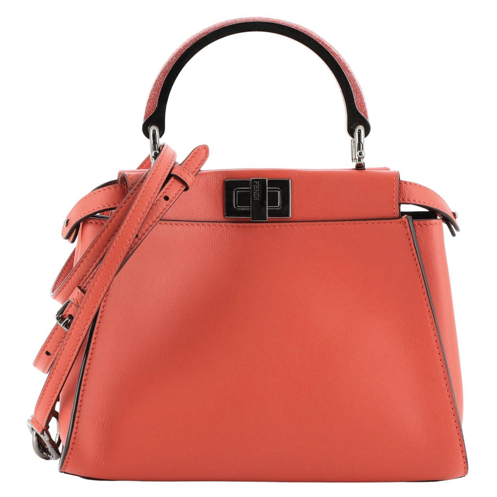 Fendi Selleria Peekaboo Handbag Leather Regular At 1stdibs