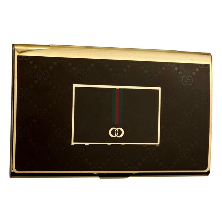 Vintage Iconic GUCCI Logo Enamel Business Card Holder at 1stDibs ...