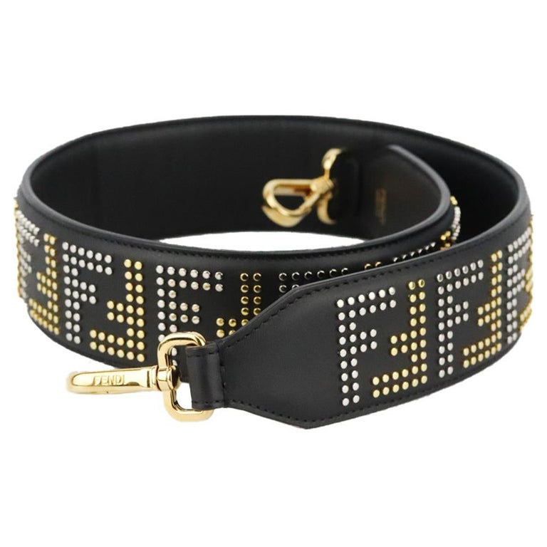 Fendi Ff Studded Leather Bag Strap at 1stDibs