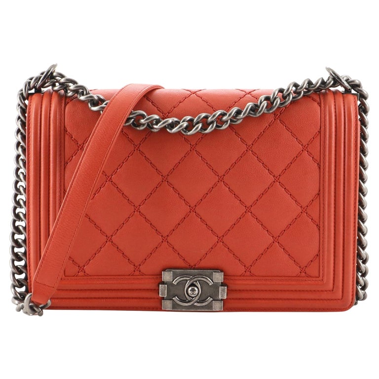 Chanel Stitch Boy Flap Bag Quilted Calfskin New Medium For Sale at 1stDibs