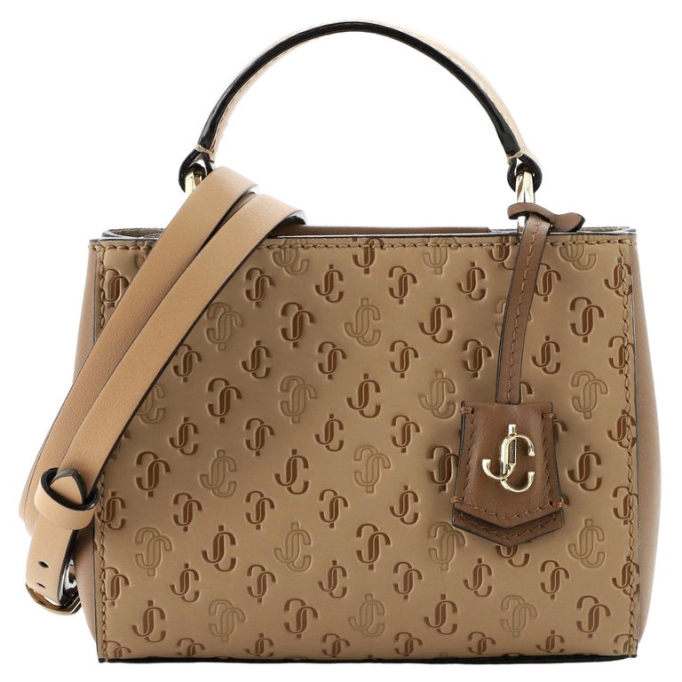 Jimmy Choo Varenne Top Handle Bag Monogram Embossed Leather Mini at 1stDibs