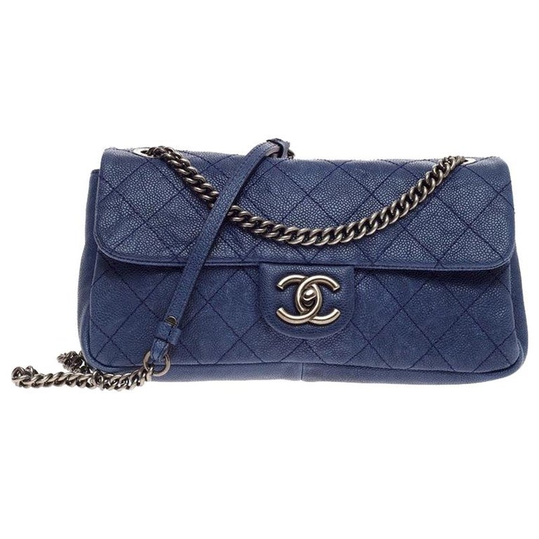 Chanel Simply CC Flap Quilted Caviar Medium at 1stDibs