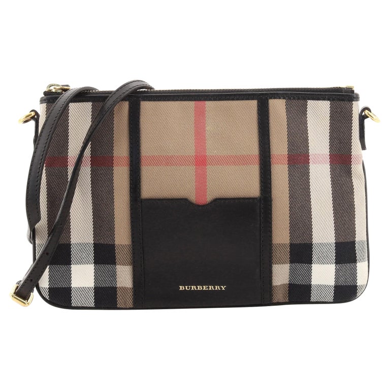 Burberry Peyton Crossbody Bag House Check Canvas at 1stDibs