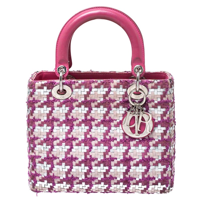 Dior Pink Pebbled Leather Medium Diorissimo Tote For Sale at 1stDibs