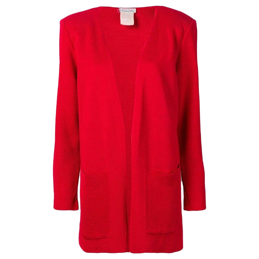 1980s Christian Dior Red Open Jacket at 1stDibs