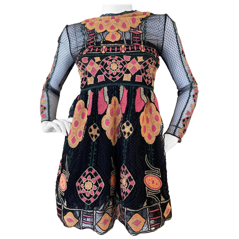 Valentino Aztec Opulence Collection Embellished Mini Dress For Sale at ...