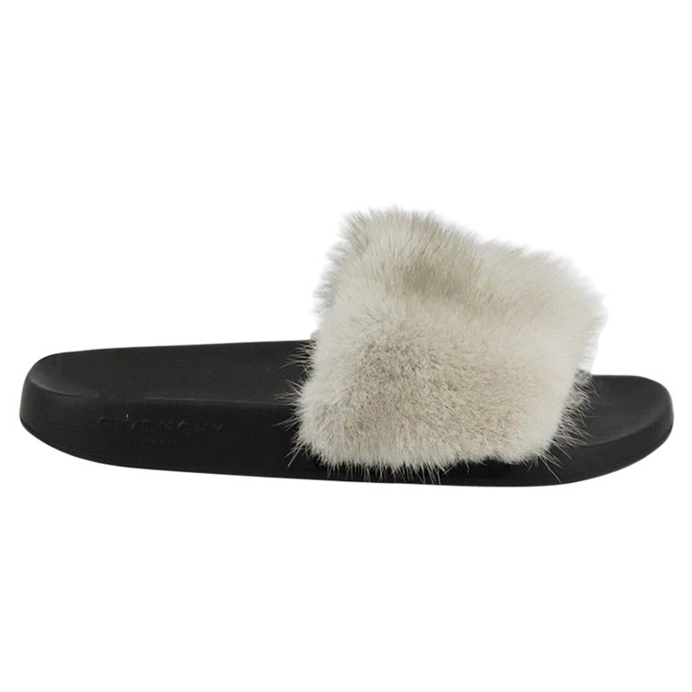 Givenchy Fur And Rubber Slides EU 38 UK 5 US 8 For Sale at 1stDibs