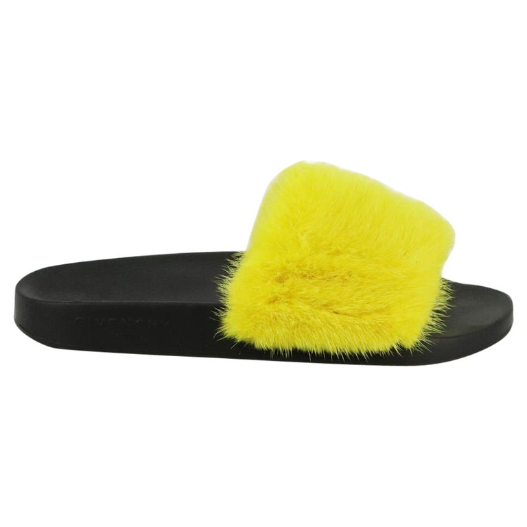 Givenchy Fur And Rubber Slides EU 38 UK 5 US 8 For Sale at 1stDibs