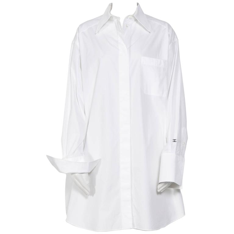 1993 Chanel Documented White Oversized Shirt/Dress at 1stDibs | chanel ...