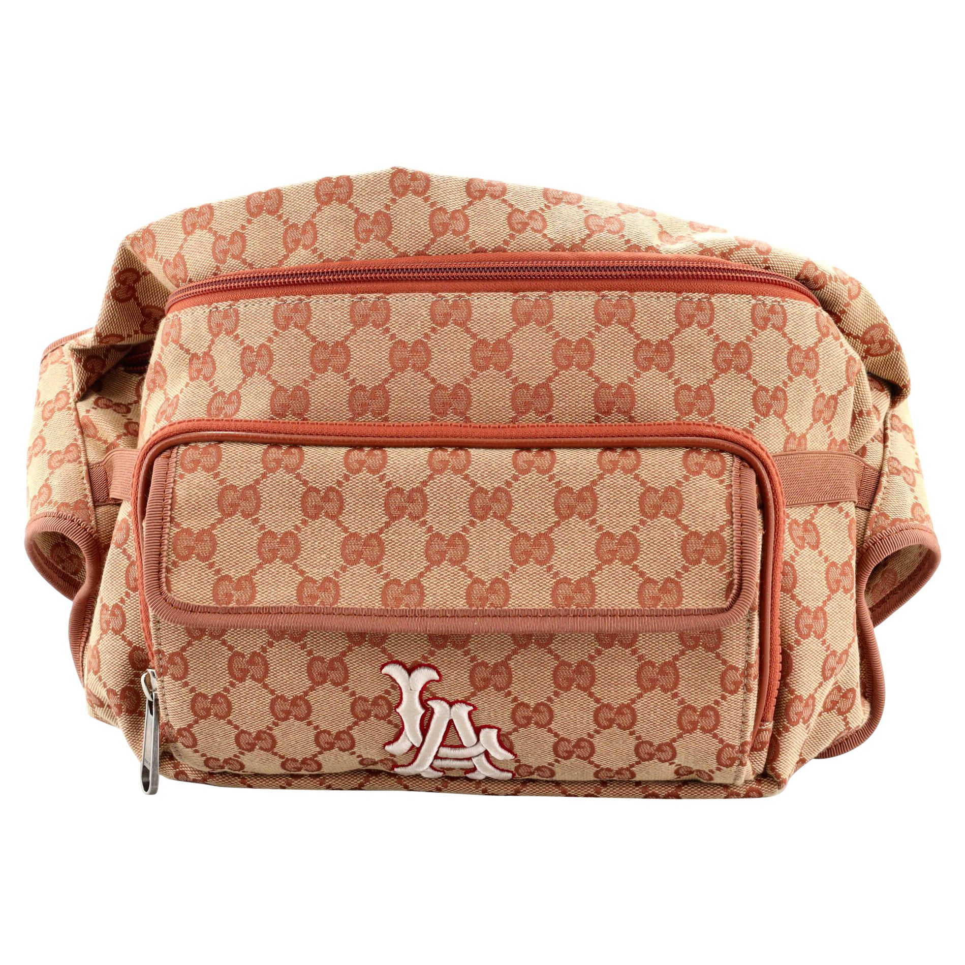 Gucci Courrier Zip Belt Bag GG Coated Canvas with Applique at 1stDibs