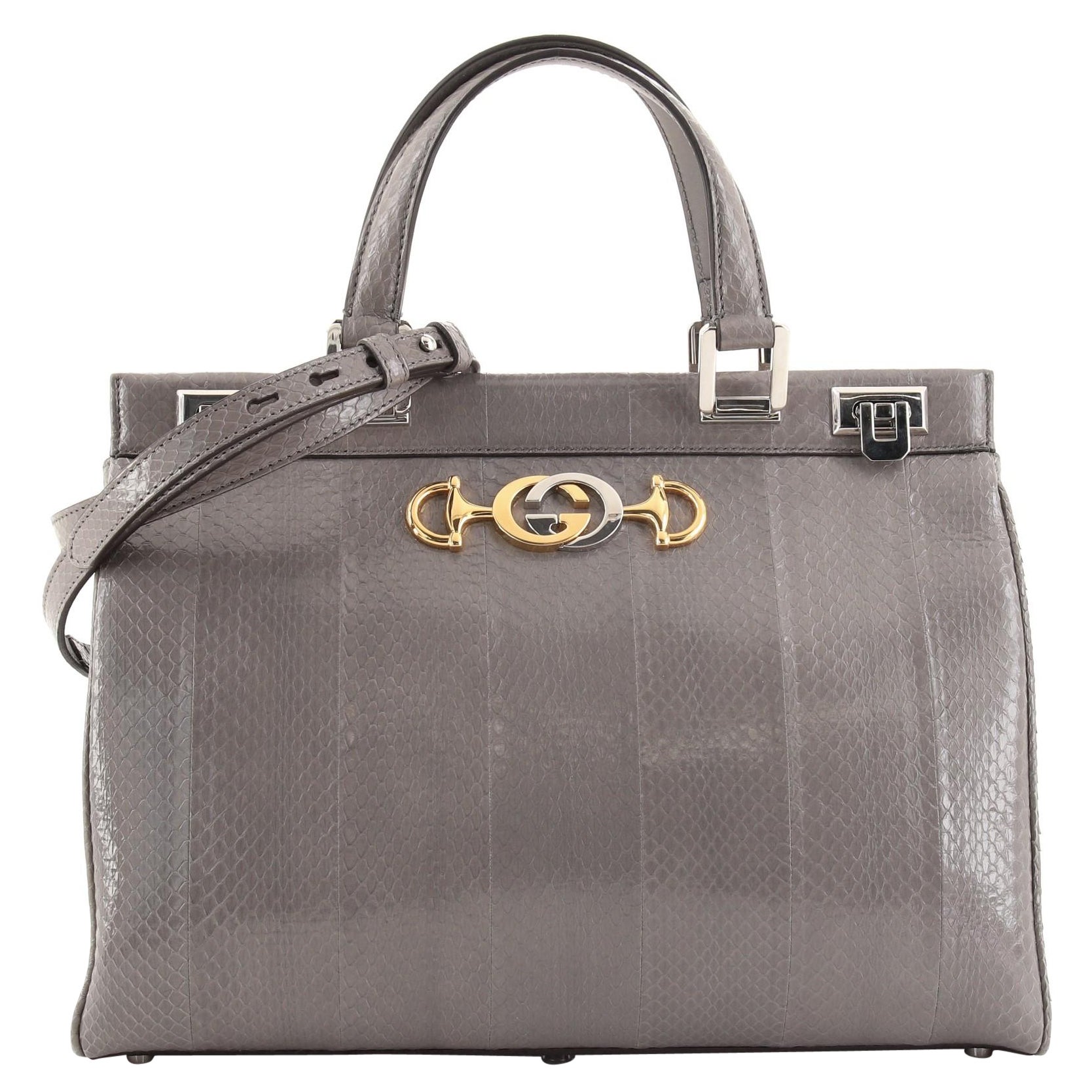 GUCCI Rare VINTAGE 50s Brown Leather LADY LOCK BAG Original Issue at ...