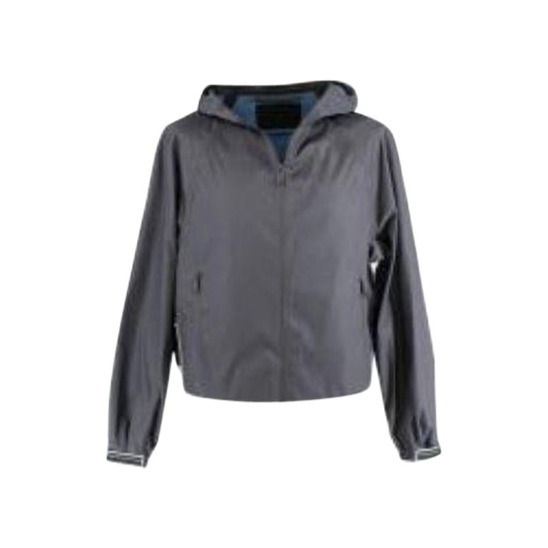 Grey nylon hooded jacket For Sale at 1stDibs