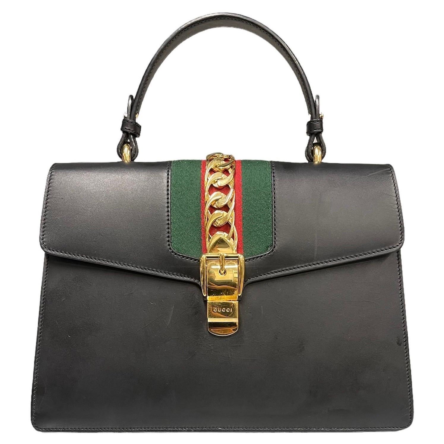 Gucci Luxurious Black Suede Lucite Handle Handbag c 1970 at 1stDibs