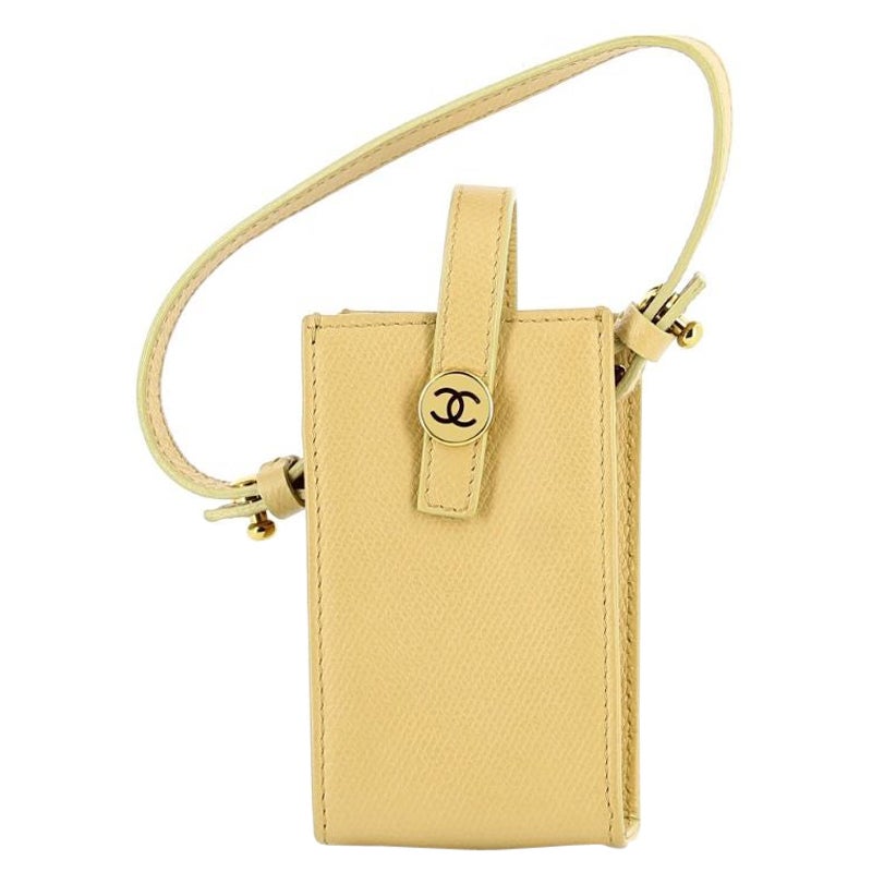 Chanel Beige Quilted Mini Flap Bag Key Ring/ Bag Charm For Sale at ...