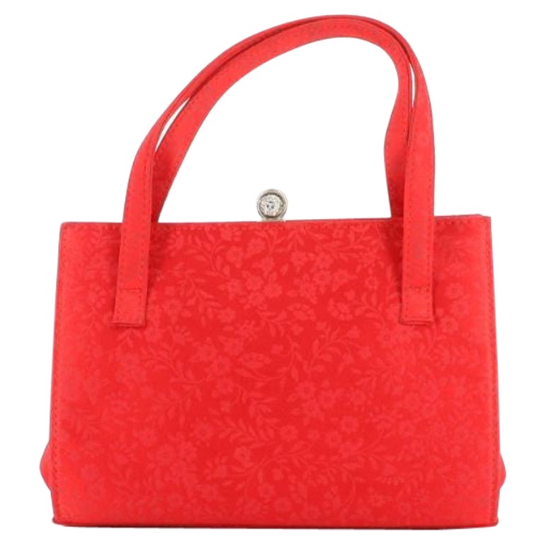 VERSACE "Signature" Studded Red Leather Duffle Bag at 1stDibs