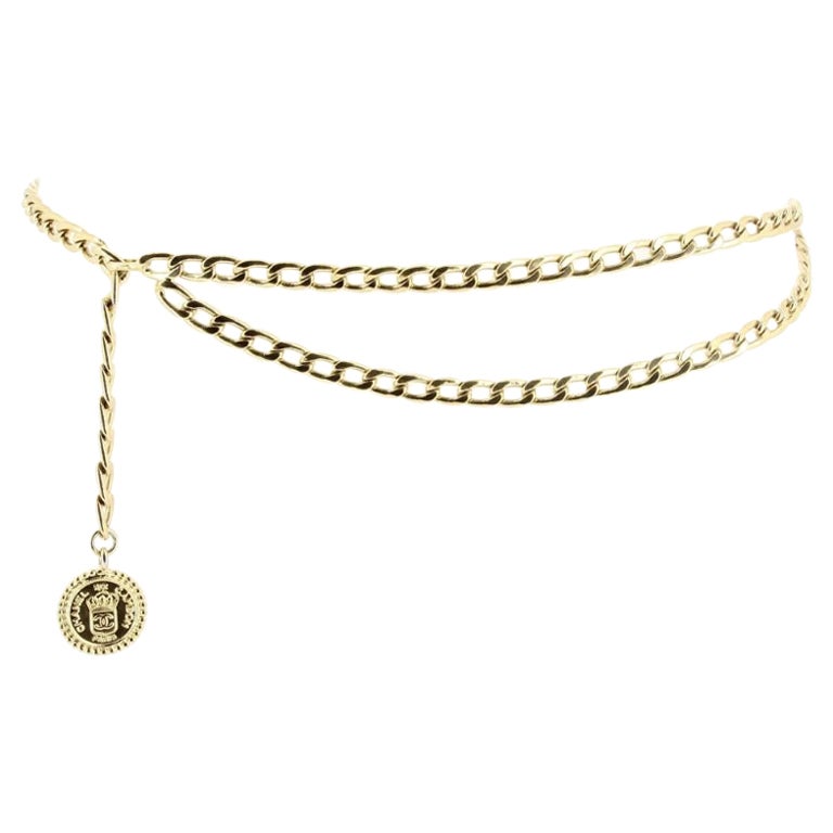 Chanel Vintage 90's Golden Chain Belt at 1stDibs | chain belt png, 90s ...