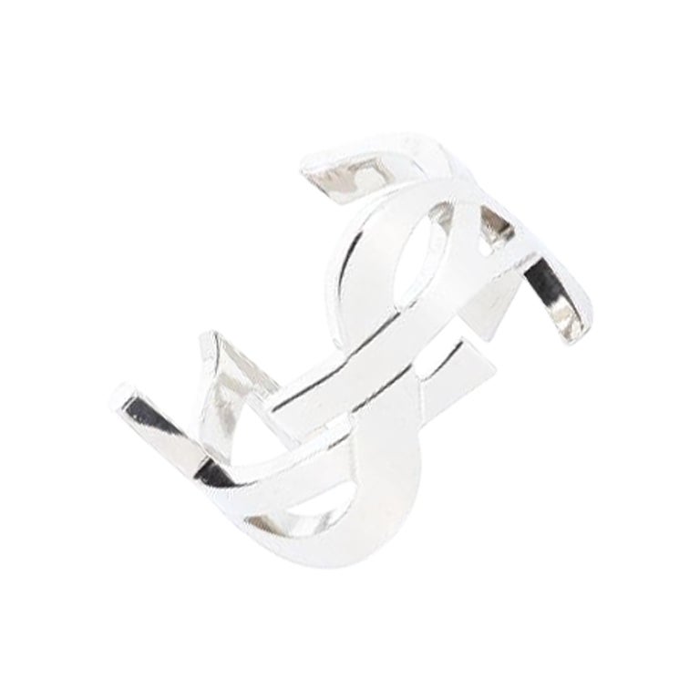 YSL Silver Logo Bracelet For Sale at 1stDibs | ysl silver bracelet