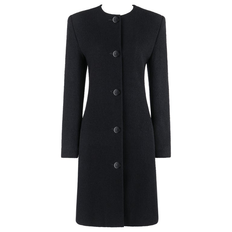 GIVENCHY Couture A/W 1998 ALEXANDER McQUEEN Black Button Up Tailored Coat For Sale at 1stDibs