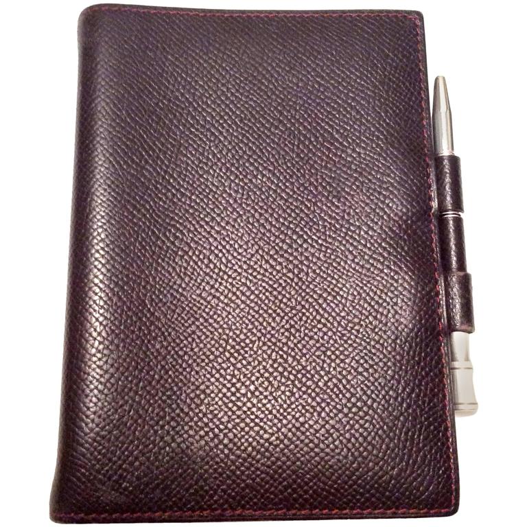 Hermes Agenda / Notebook with Sterling Silver Pen at 1stDibs